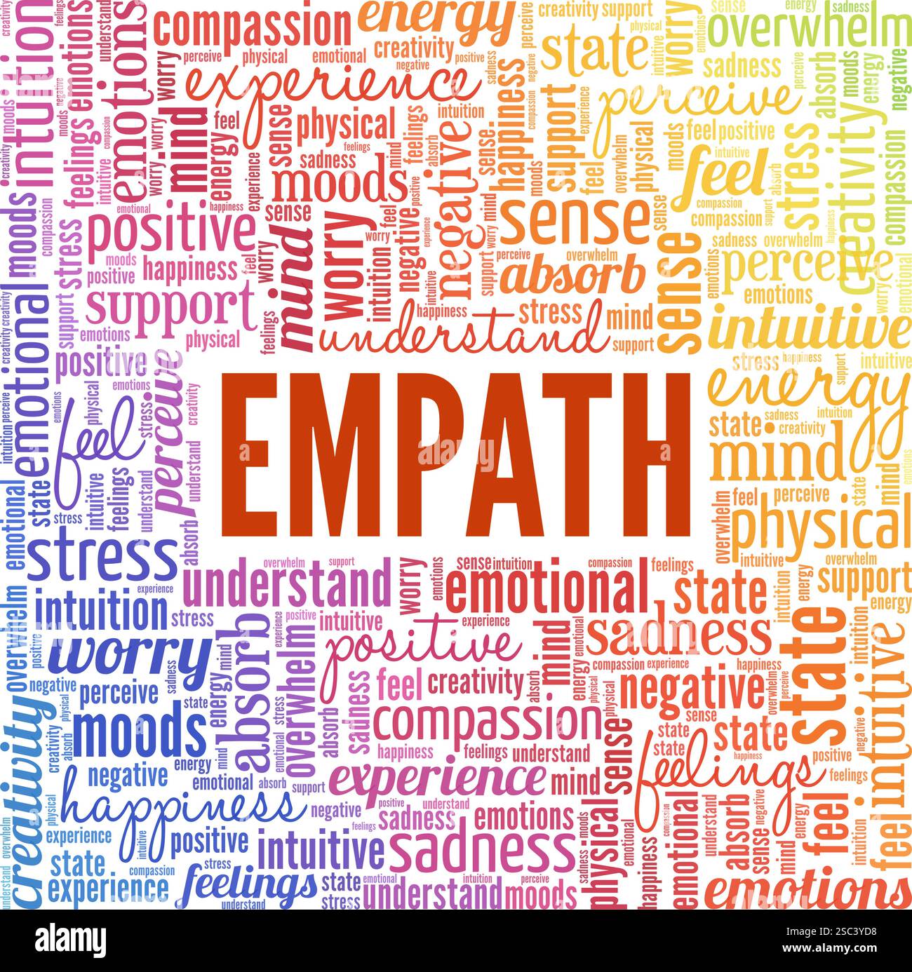 Empath word cloud conceptual design isolated on white background Stock ...