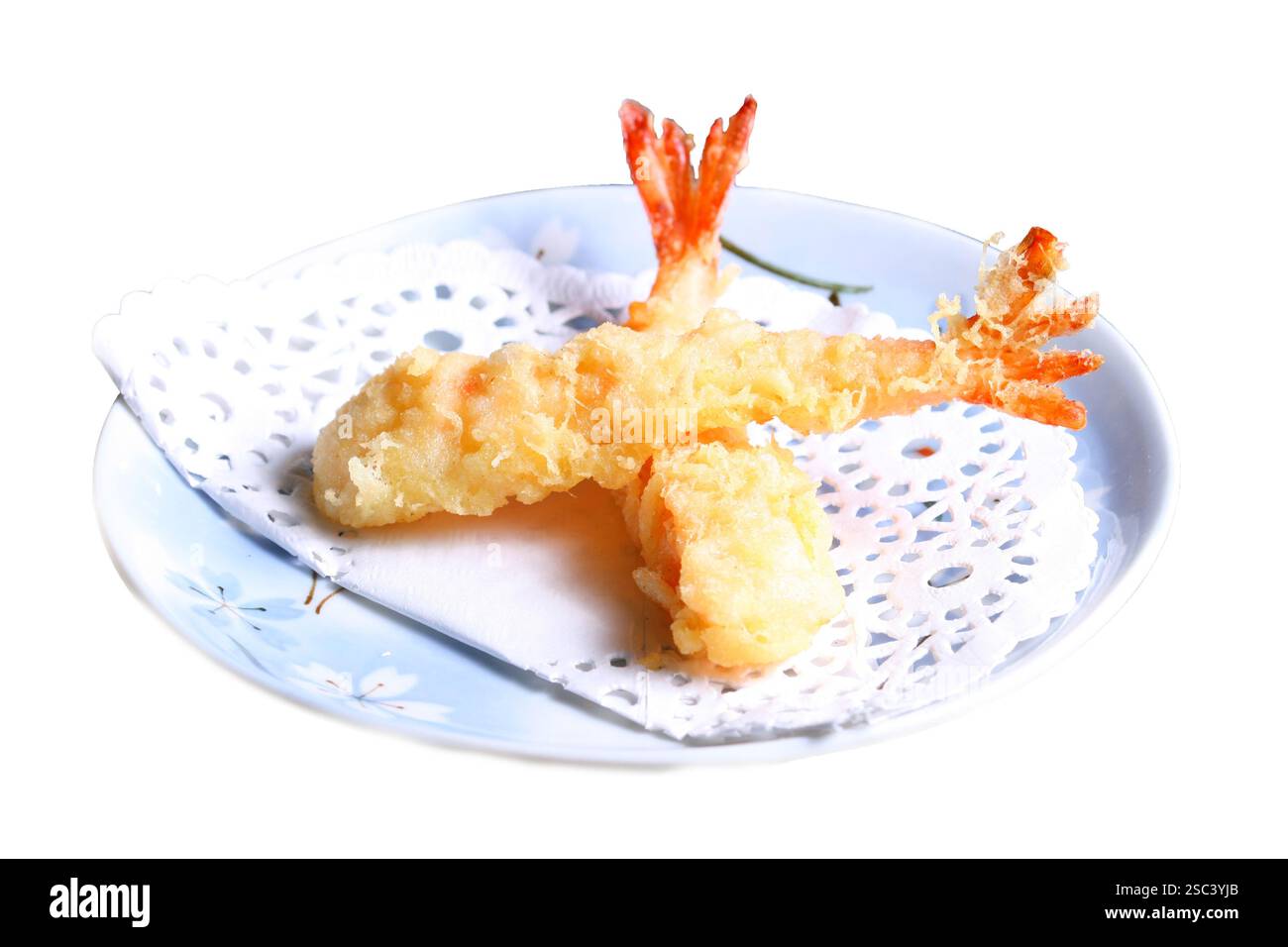 Ebi Tempura or Shrimp Tempura, Japanese foods style on white background ...