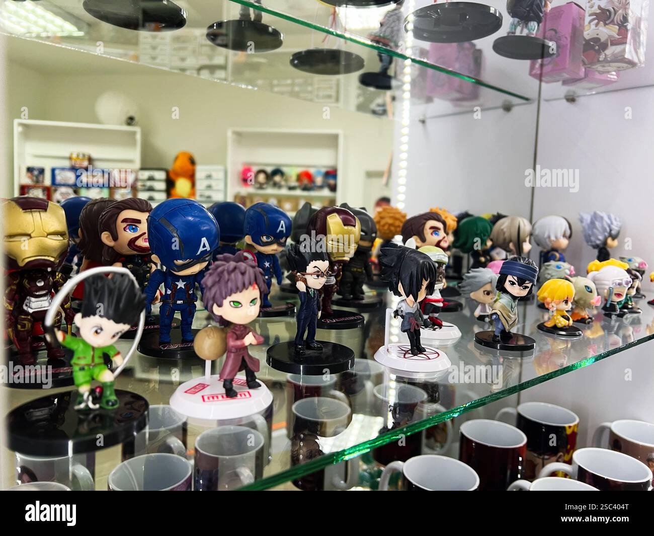 Kyiv, Ukraine - February 04, 2025: Various miniature anime figurines ...