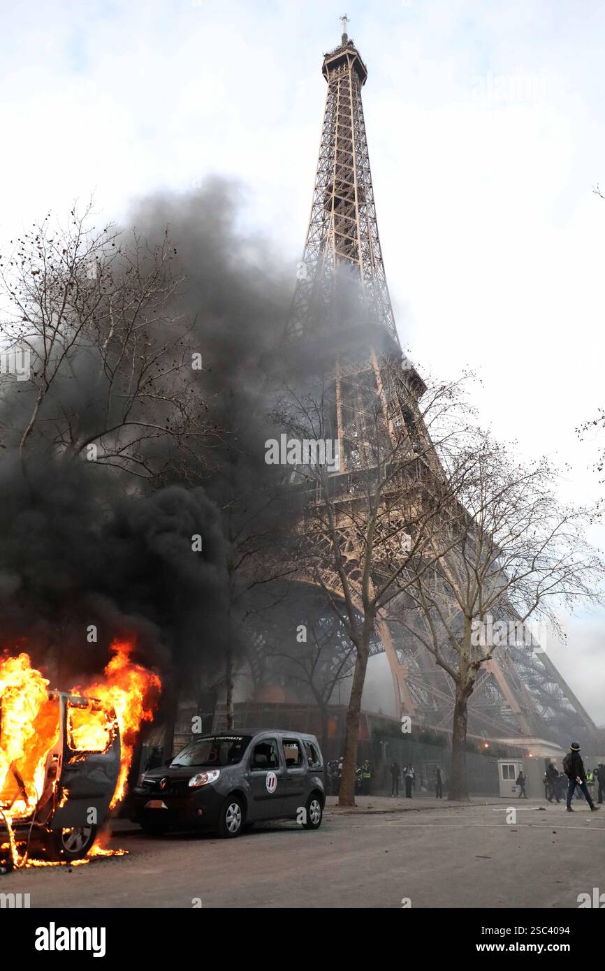France, Paris 09/02/2019 Clashes erupted between the police and the ...