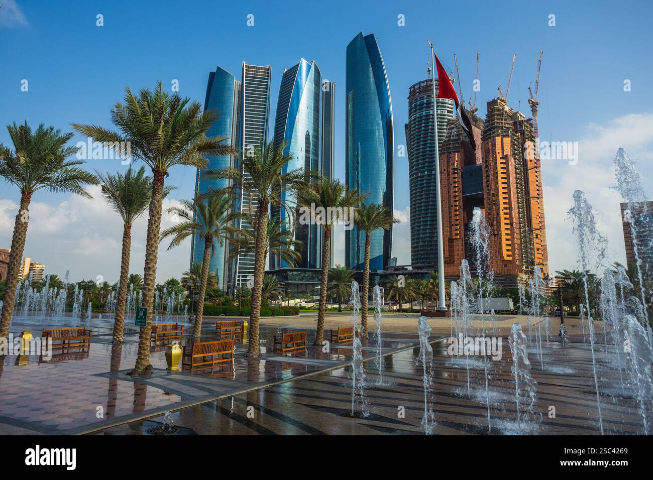ABU DHABI, UAE - NOVEMBER 5: Etihad Towers on November 5, 2013 in Abu ...