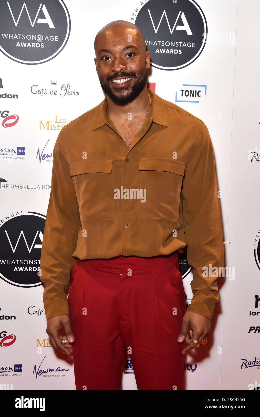 Arinze Kene attends the 19th Annual WhatsOnStage Awards at the Prince ...