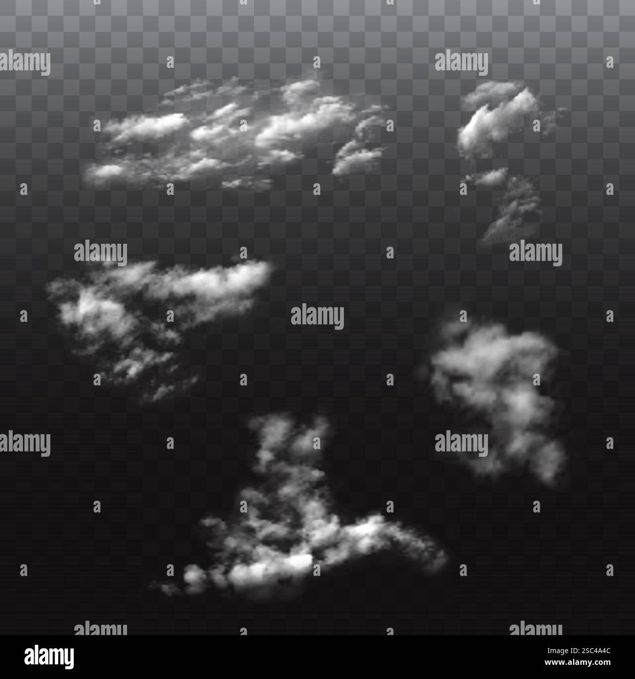 Realistic clouds set on transparent background Stock Vector Image & Art ...