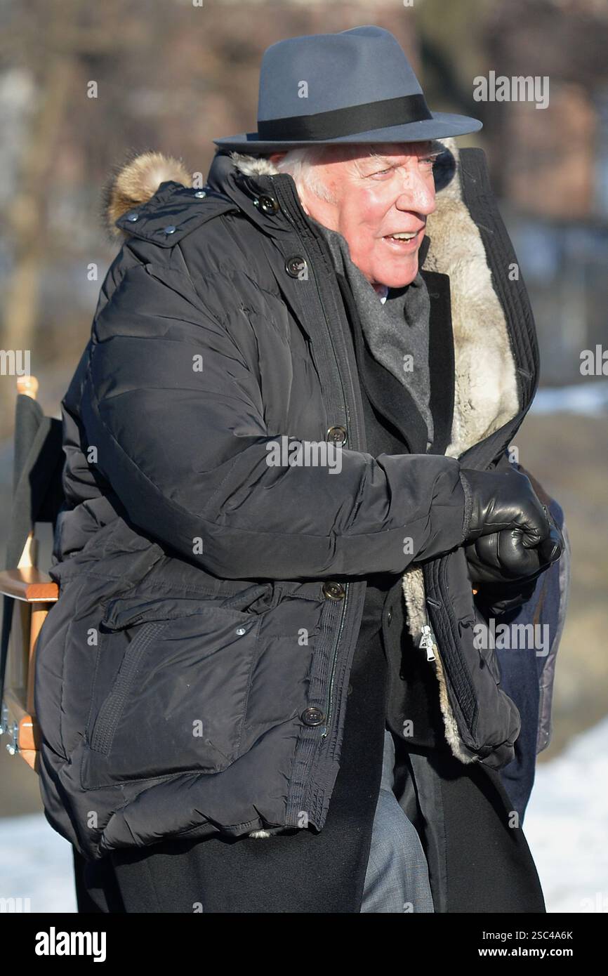 Donald Sutherland was seen on location in Central Park filming the ...