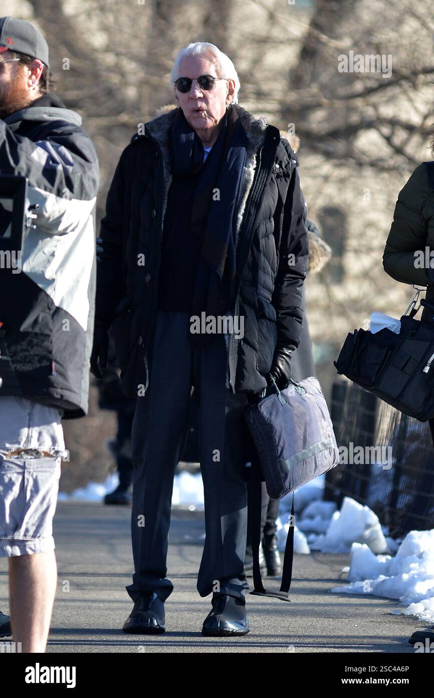 Donald Sutherland was seen on location in Central Park filming the ...