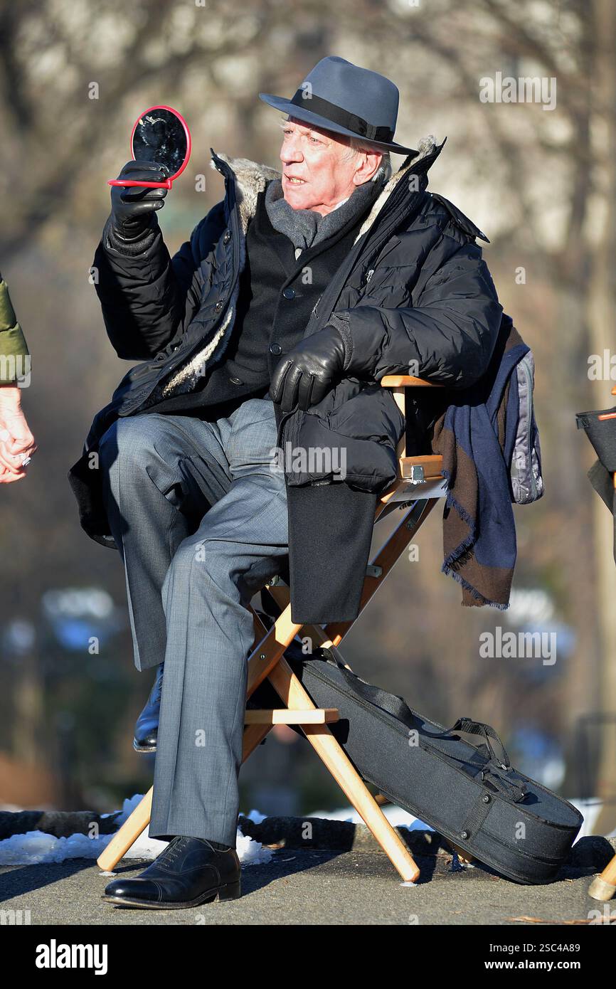 Donald Sutherland was seen on location in Central Park filming the ...