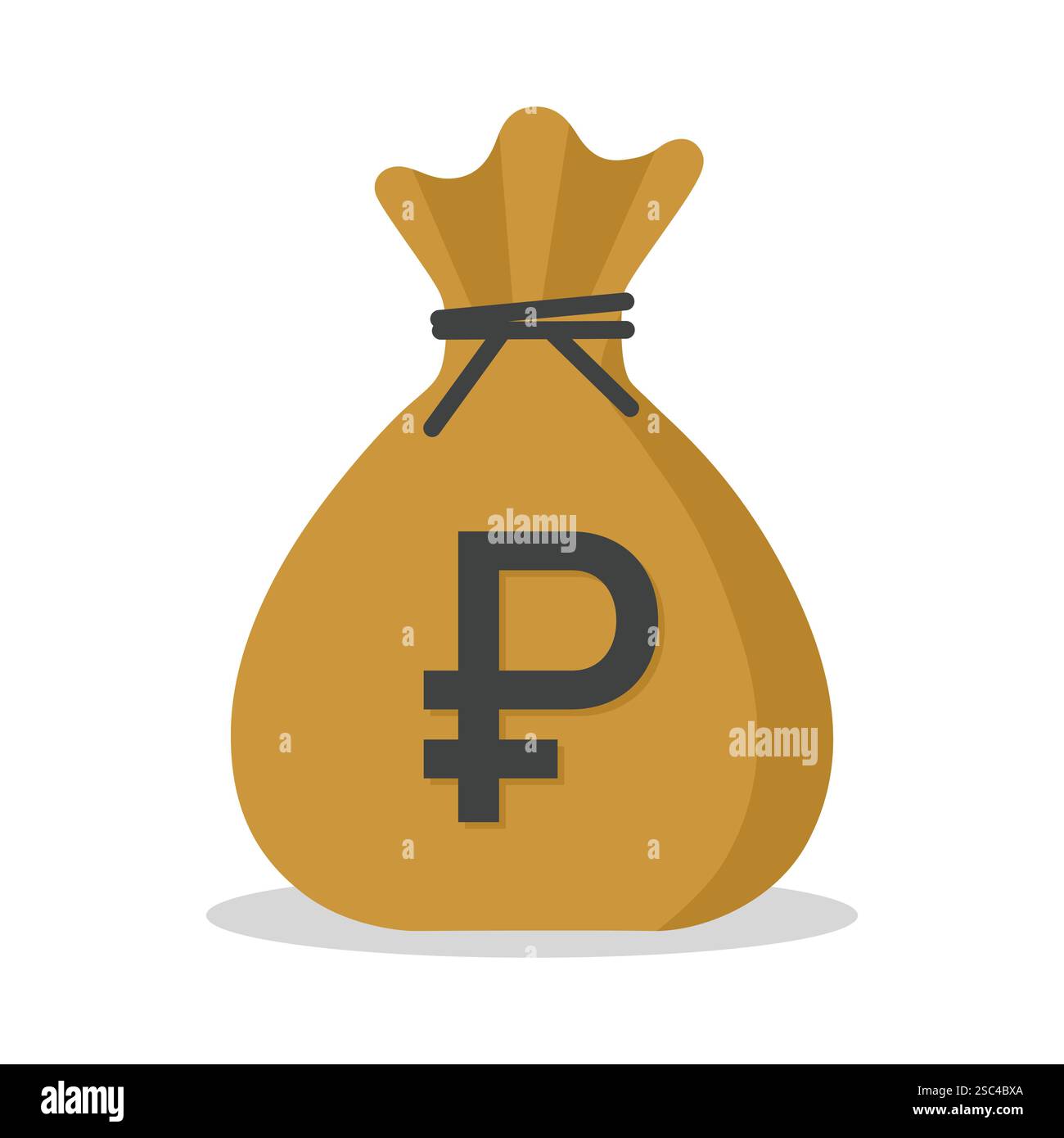 Money sack. ruble currency. Russian currency sign. brown money sack ...
