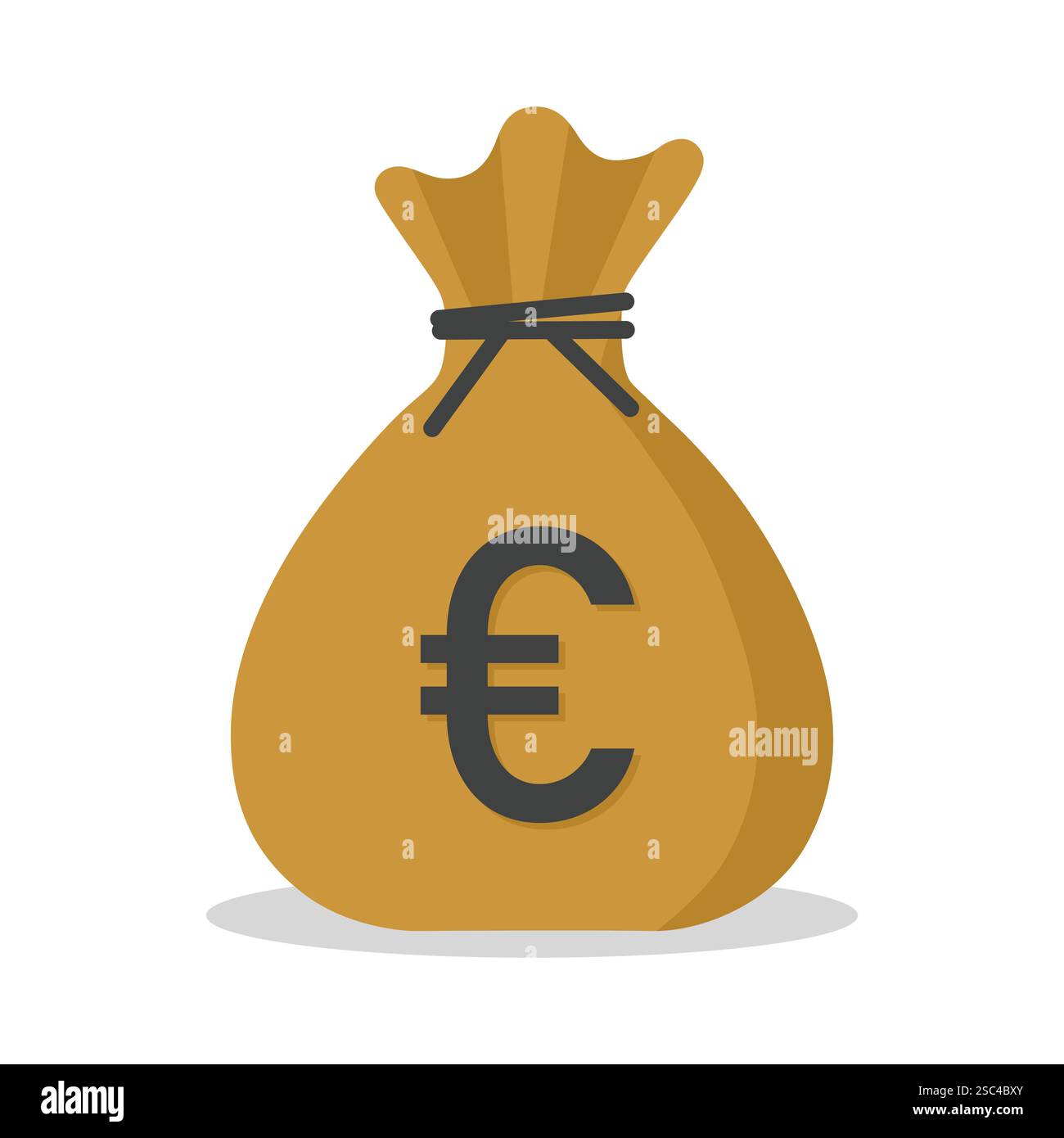 Euro European currency. money sack brown color. vector illustration ...