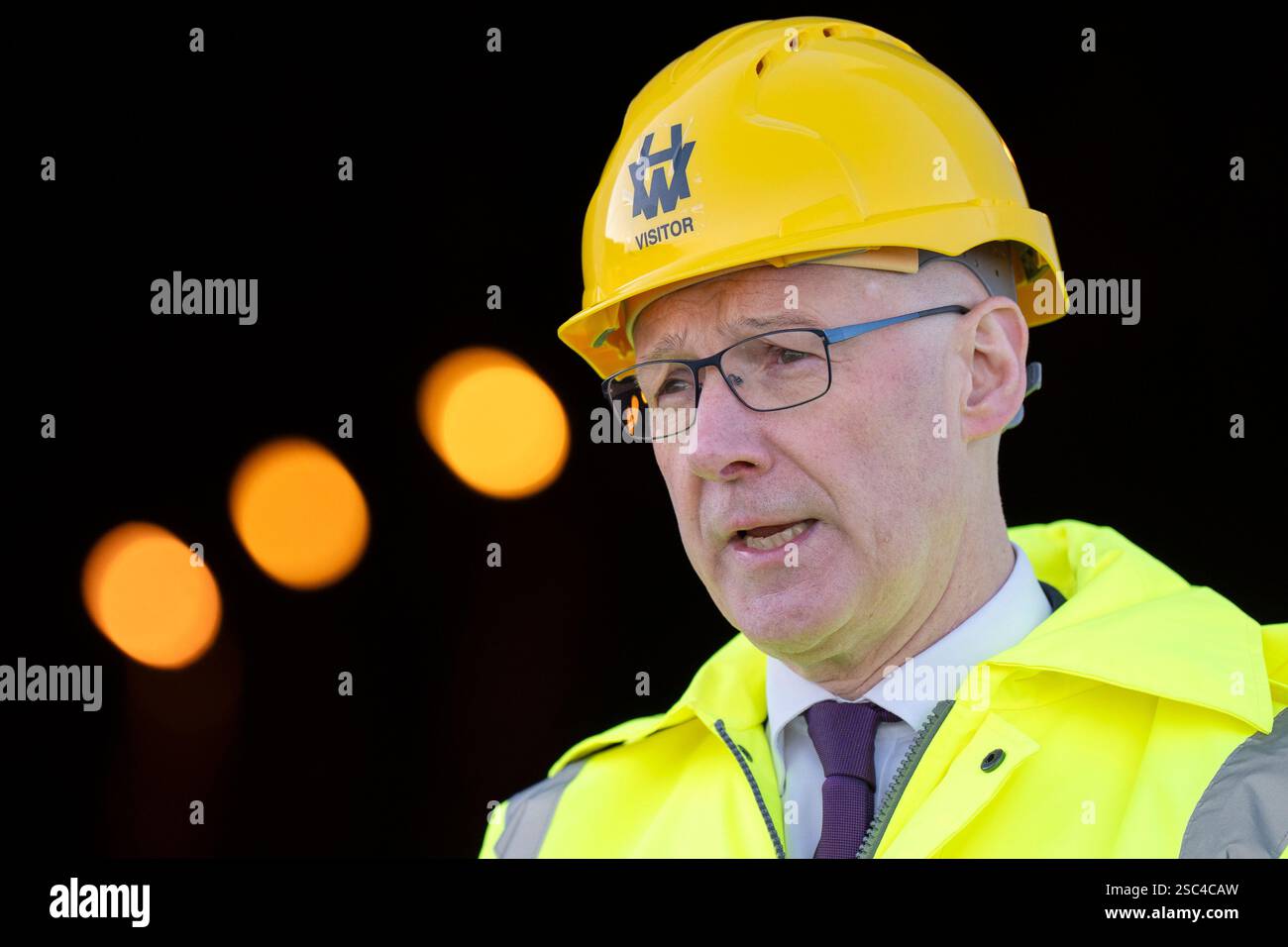 First Minister John Swinney during a visit to the Harland and Wolff ...