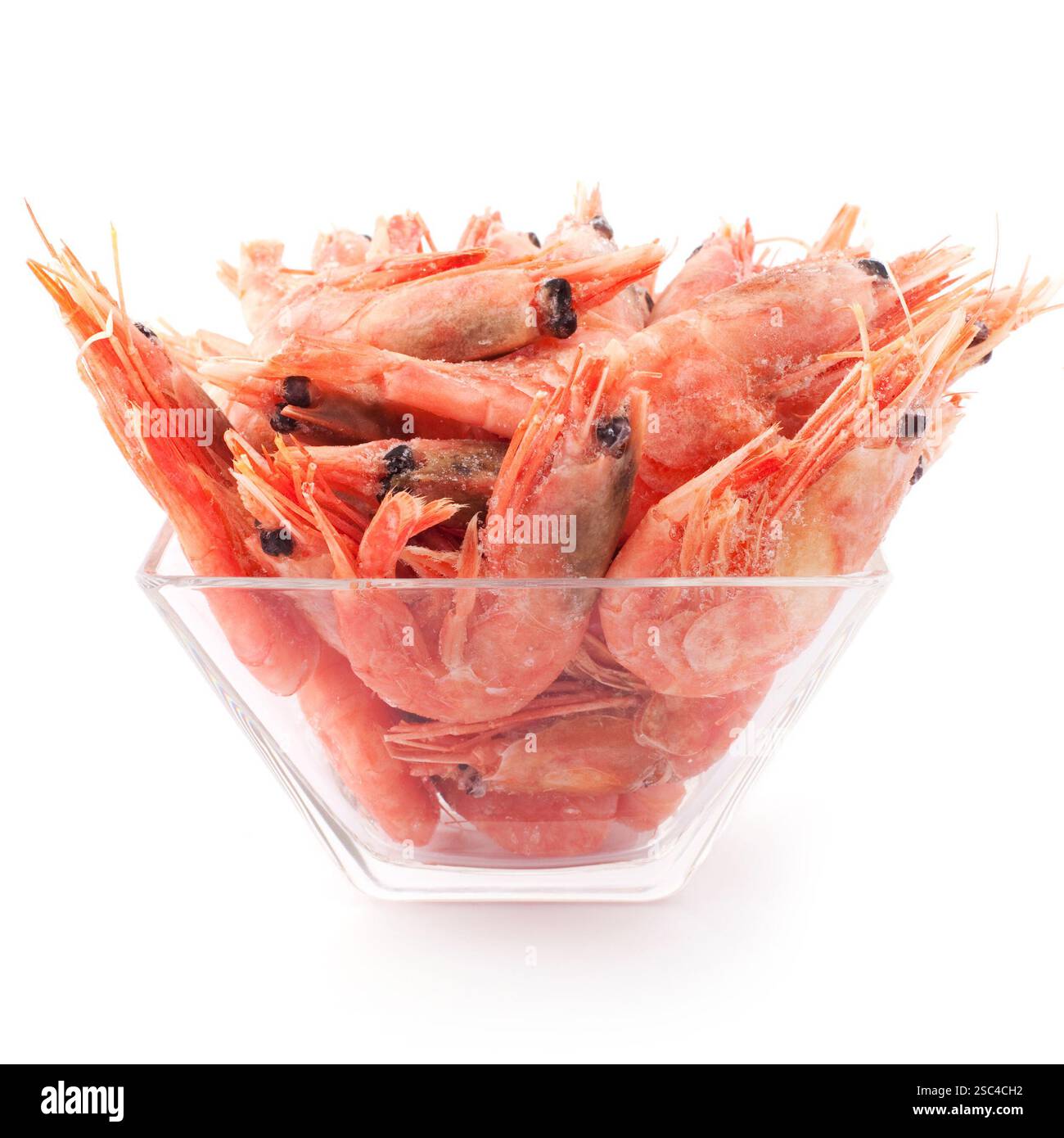frozen prawn for the glass plate Stock Photo - Alamy