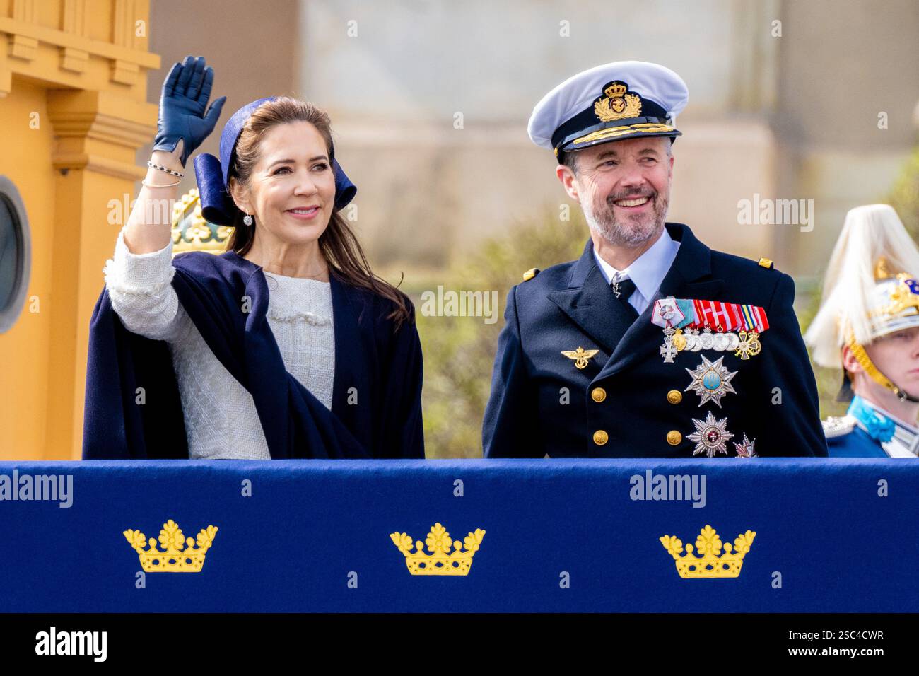 Queen Mary of Denmark with King Frederik X, Crown Prince Christian, Princess Isabella, Prince ...