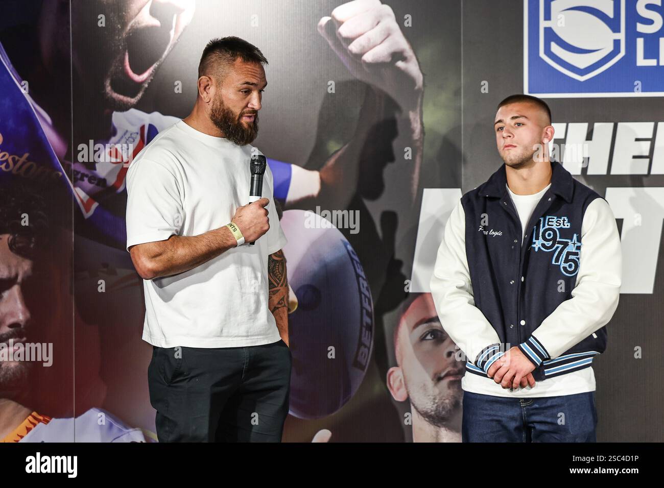 Jared Waerea-Hargreaves and Mikey Lewis of Hull KR during the 2025 ...