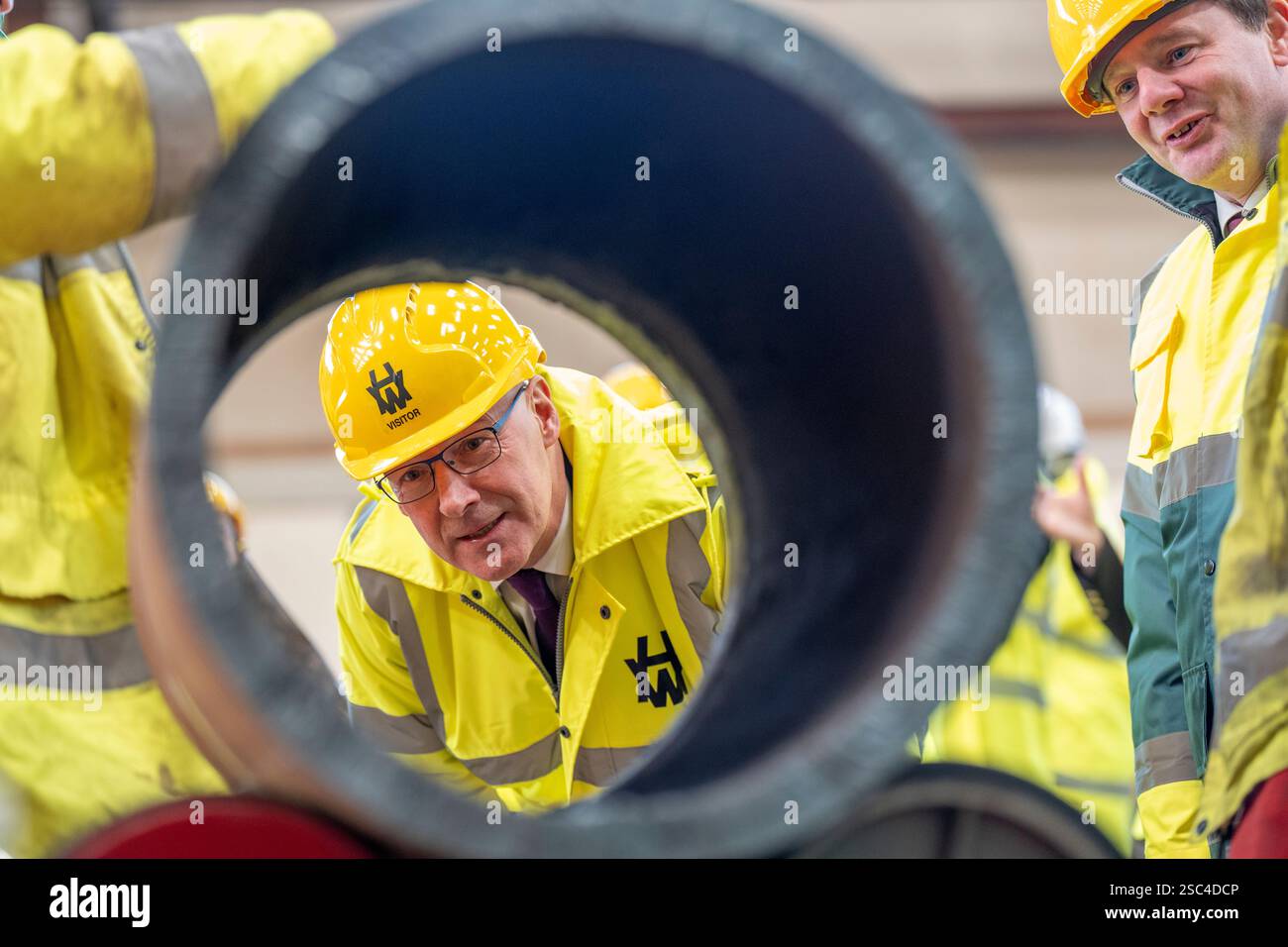First Minister John Swinney during a visit to the Harland and Wolff ...