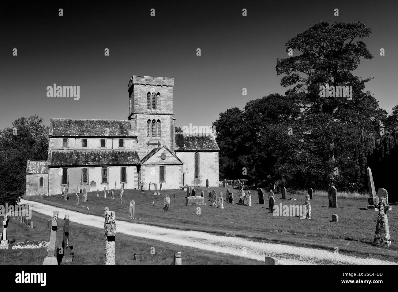 View of St Michaels church near Lowther village, Lowther Park ...