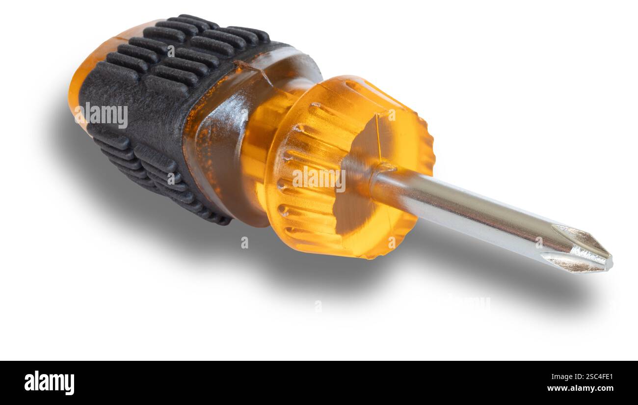 Dropshadow under a cross headsed screwdriver with a translucent yellow ...
