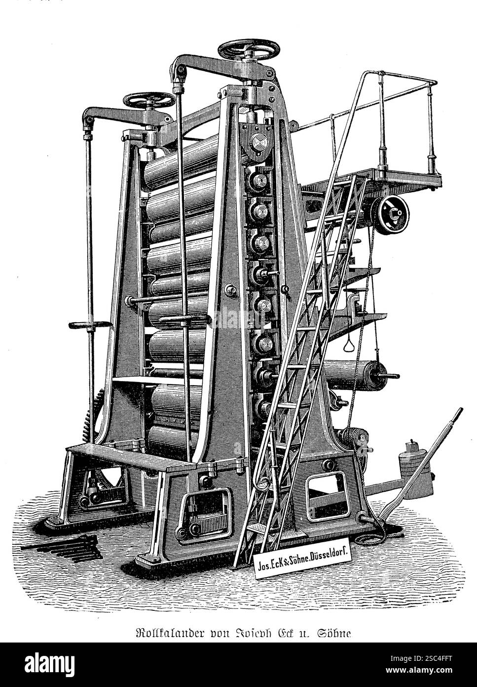 Roll Paper Calender, Josef Eck & Söhne, Düsseldorf, 19th Century. An ...