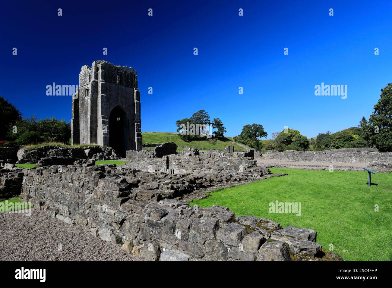 View over Shap Abbey, a monastic religious house of the ...