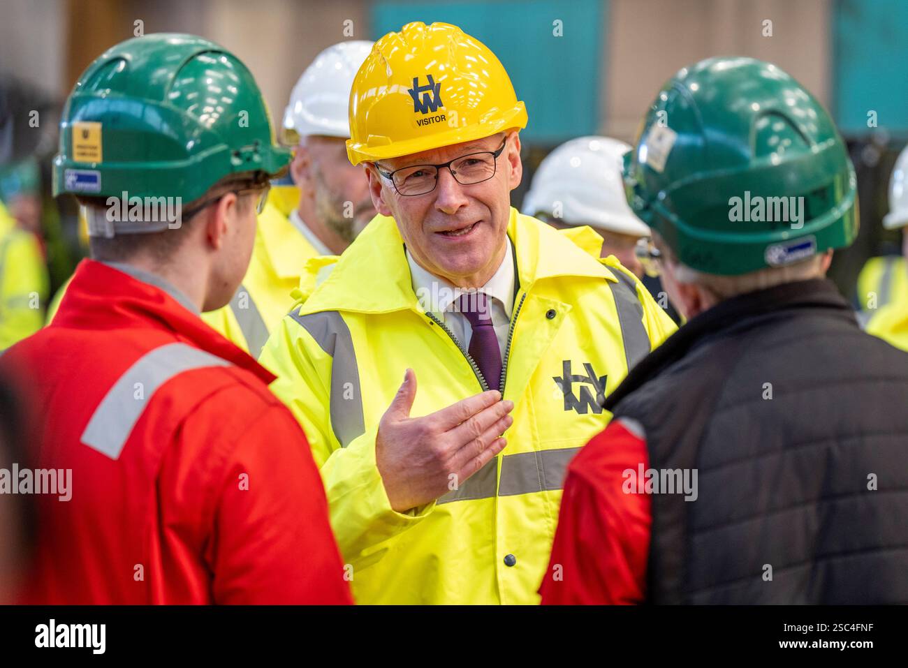 First Minister John Swinney during a visit to the Harland and Wolff ...