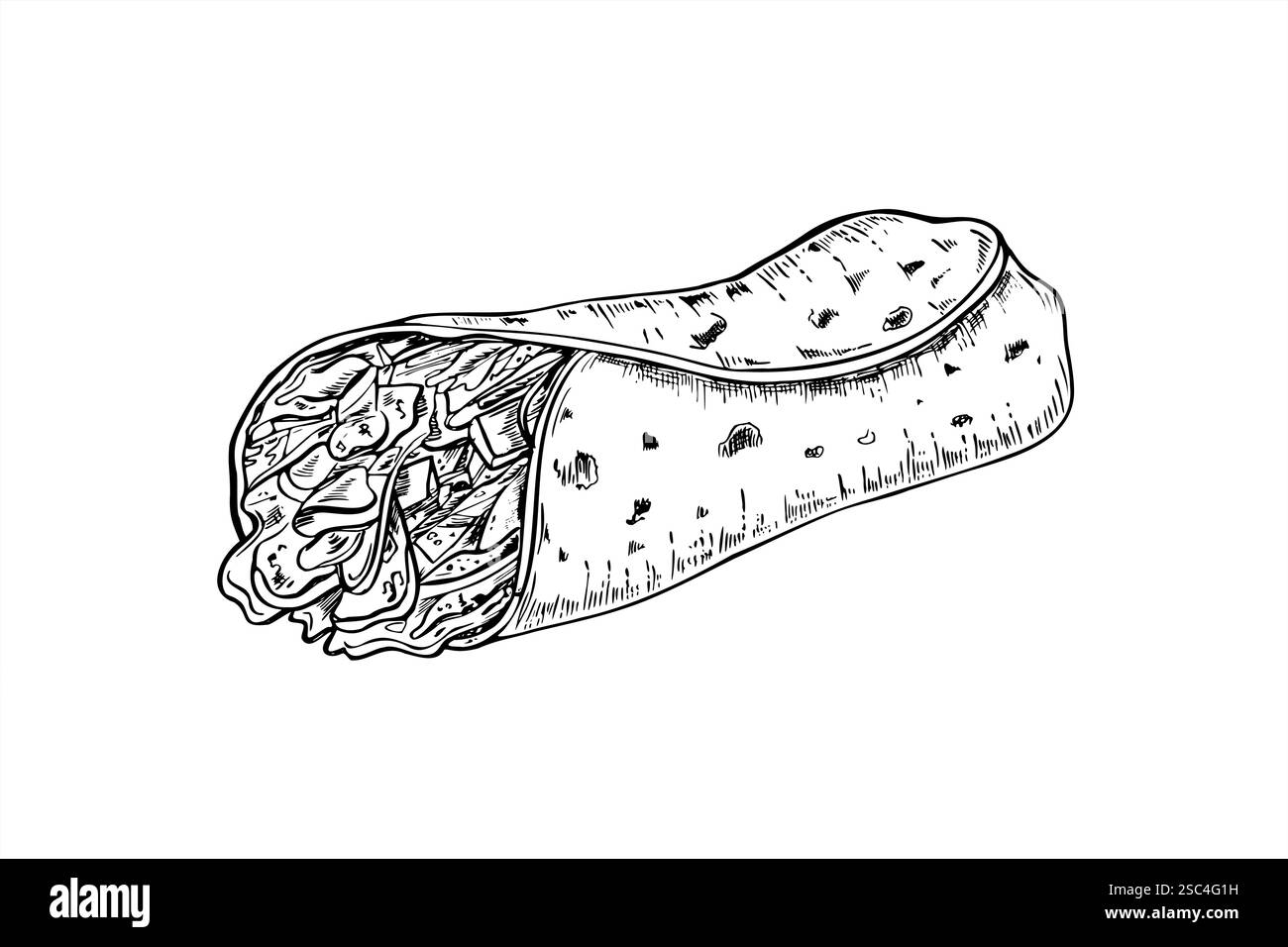 Tortilla wrap meat vegetables Stock Vector Images - Alamy