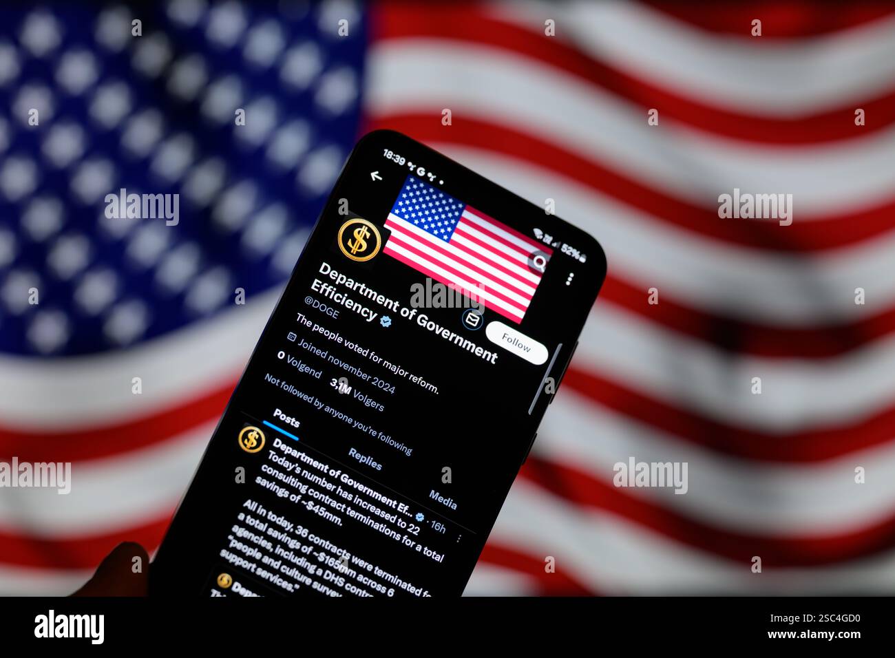 The DOGE profile is seen on the social media X, in this photo ...