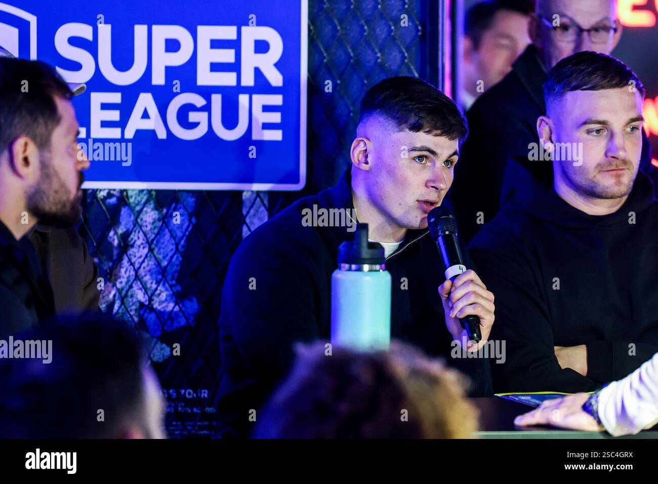 Jack Welsby of St. Helens is interviewed during the 2025 Betfred Super ...