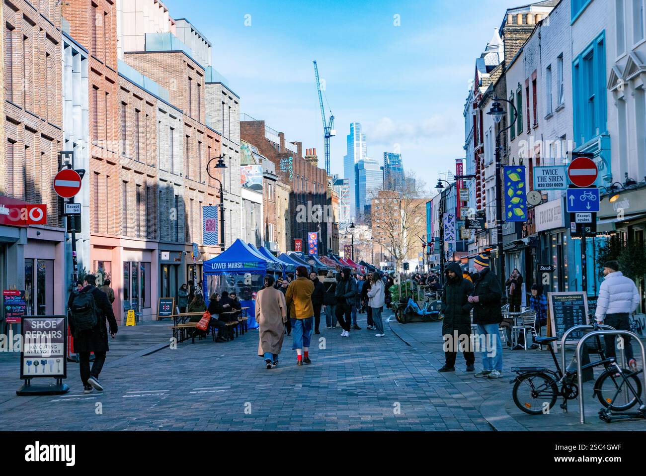 Lower Marsh street food market in South London, England on the 5th ...
