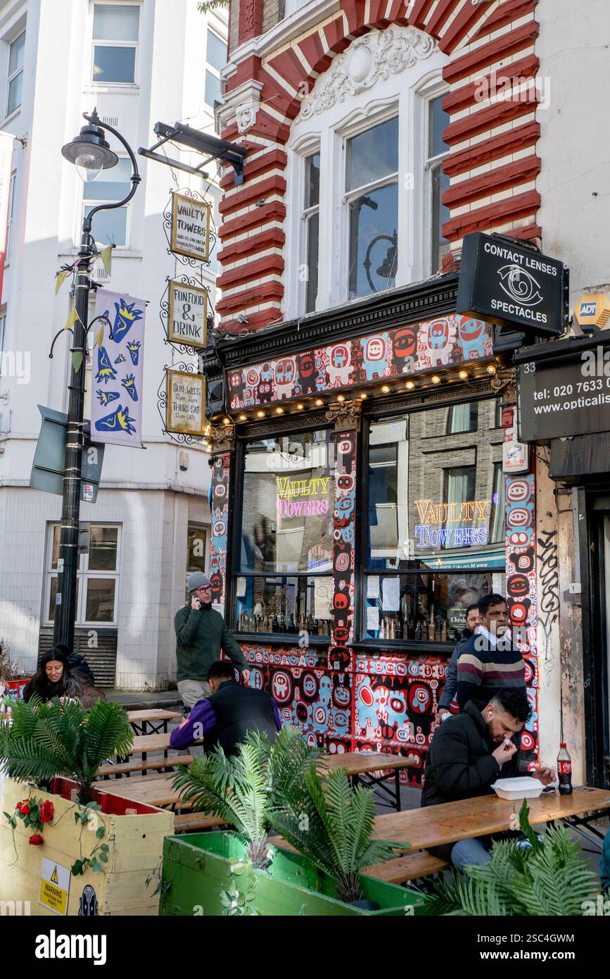 Lower Marsh street food market in South London, England on the 5th ...