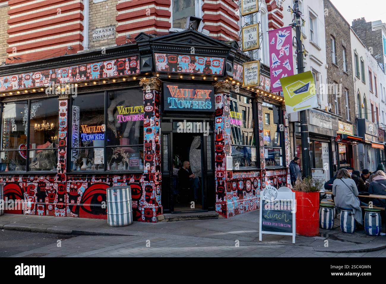 Lower Marsh street food market in South London, England on the 5th ...