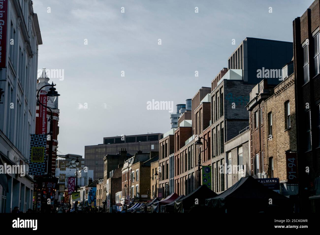 Lower Marsh street food market in South London, England on the 5th ...