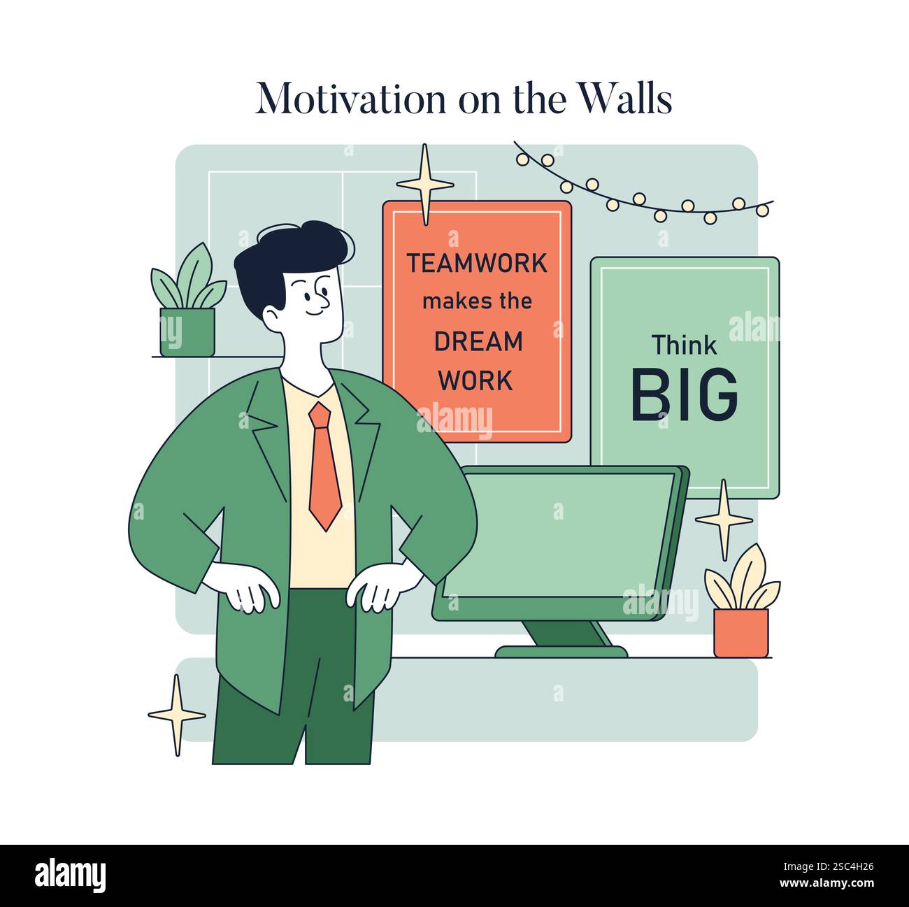Motivation on the Walls concept. This illustration captures the essence ...