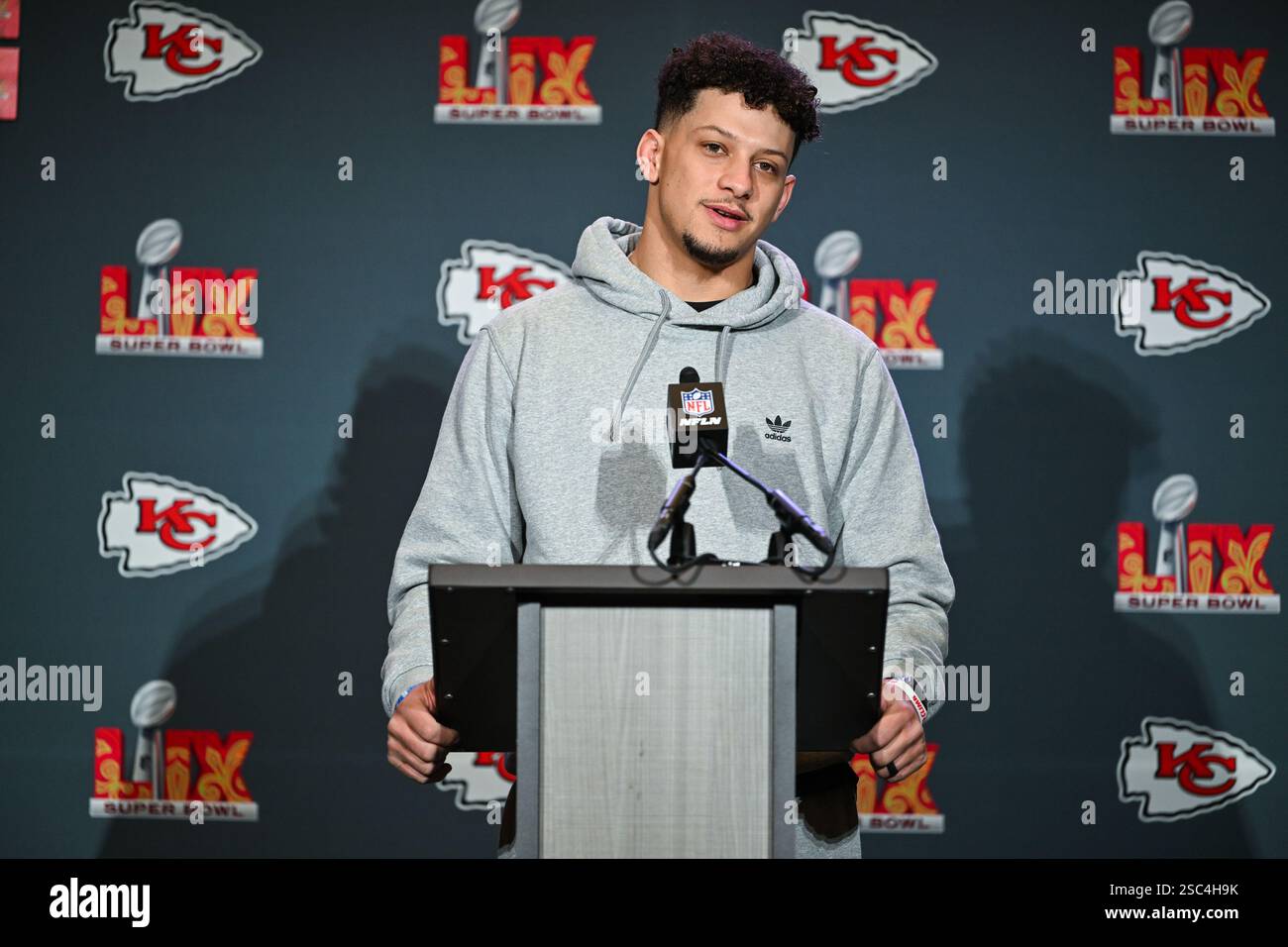 Kansas City Chiefs Quarterback Patrick Mahomes during a media ...