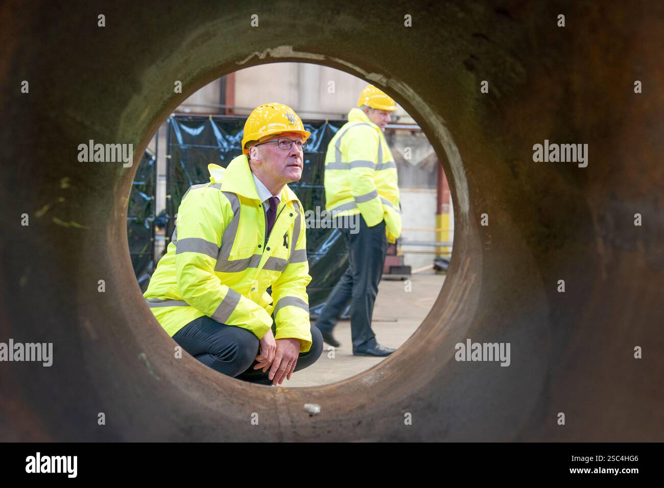First Minister John Swinney during a visit to the Harland and Wolff ...