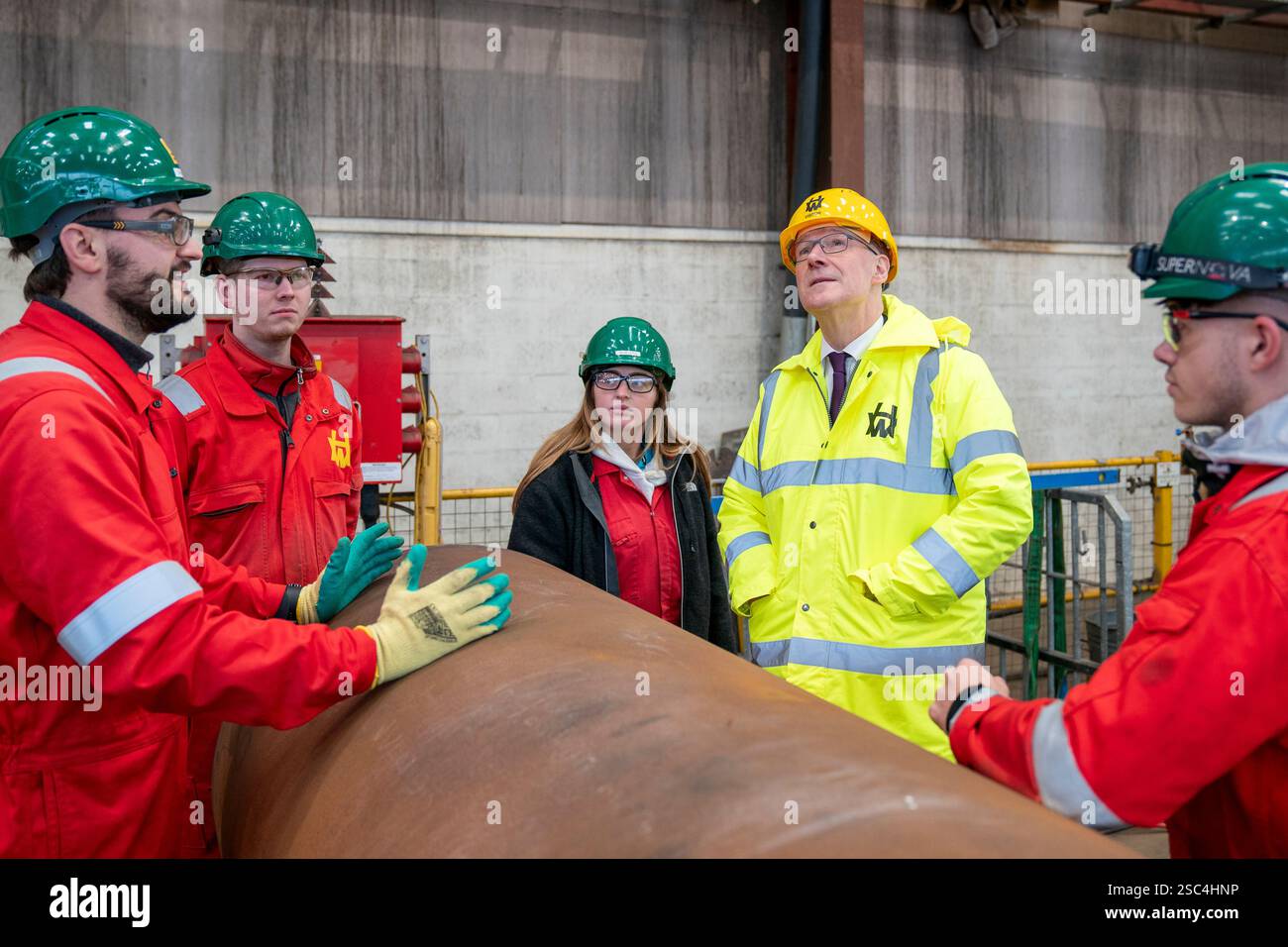 First Minister John Swinney during a visit to the Harland and Wolff ...