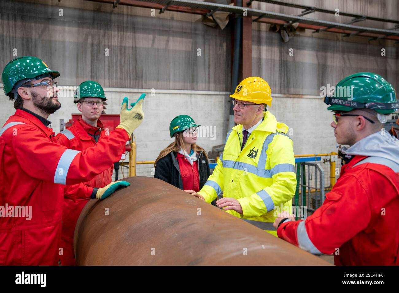 First Minister John Swinney during a visit to the Harland and Wolff ...