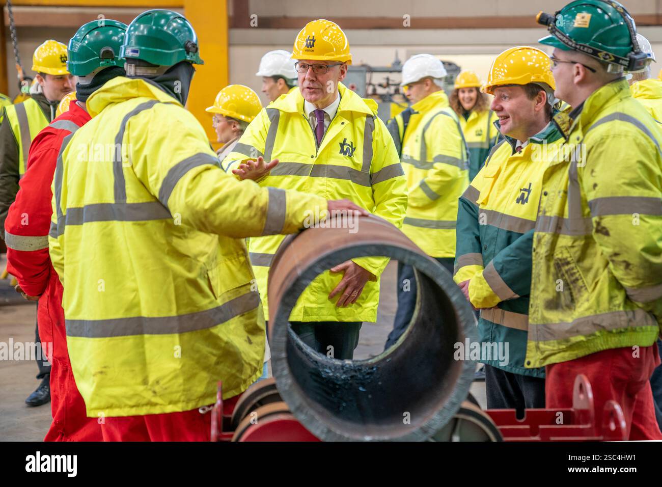 First Minister John Swinney during a visit to the Harland and Wolff ...