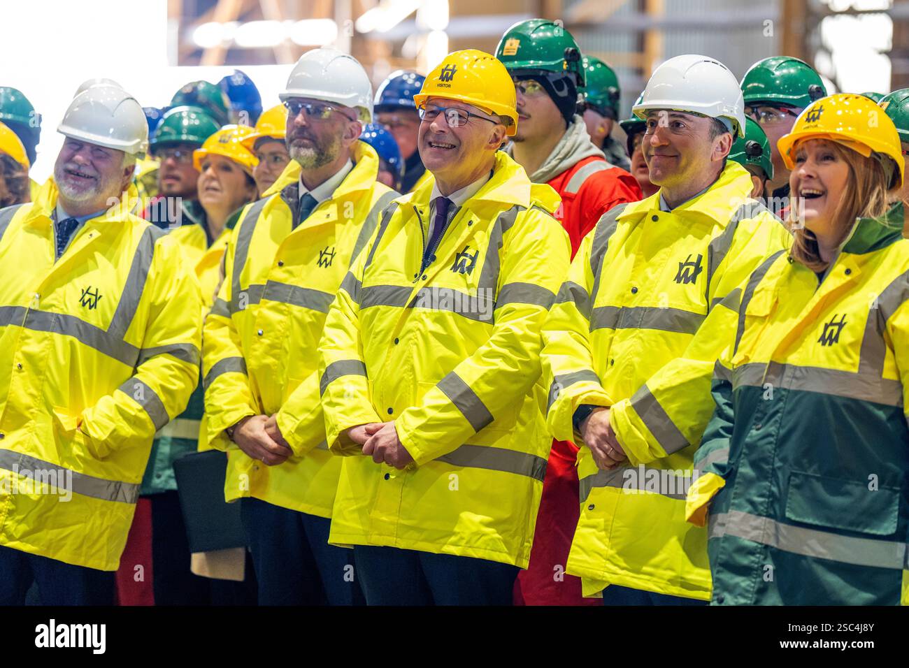 First Minister John Swinney during a visit to the Harland and Wolff ...
