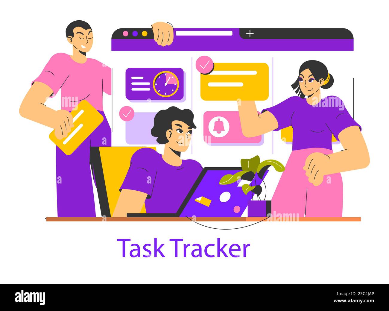 Time management and organization through a digital task tracker. Team ...