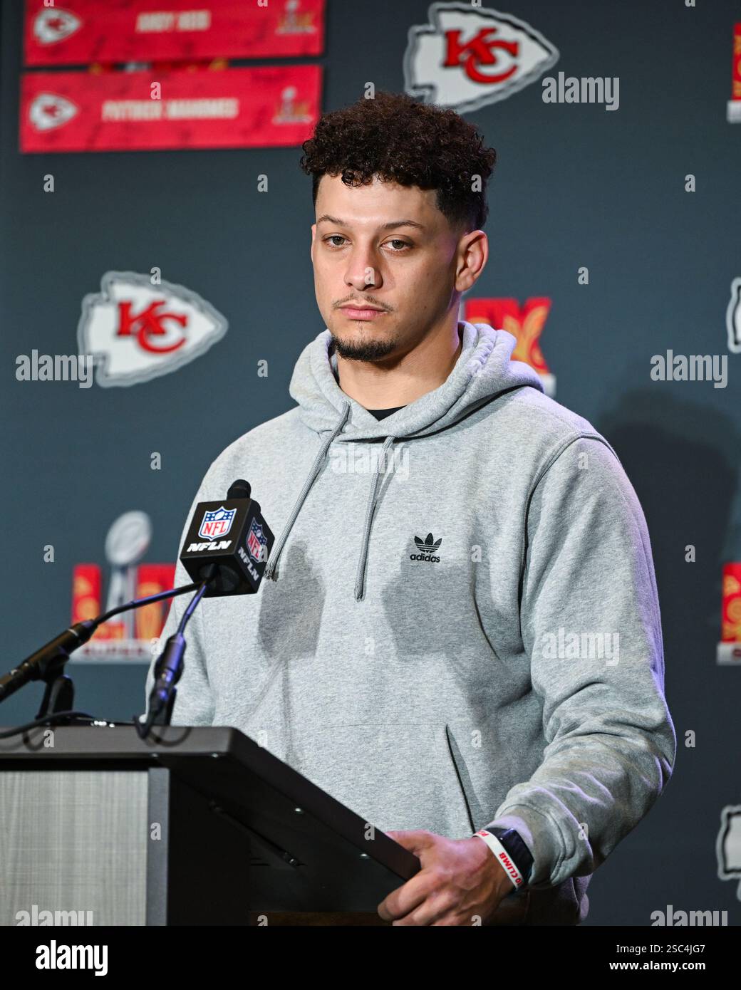 Kansas City Chiefs Quarterback Patrick Mahomes during a media ...
