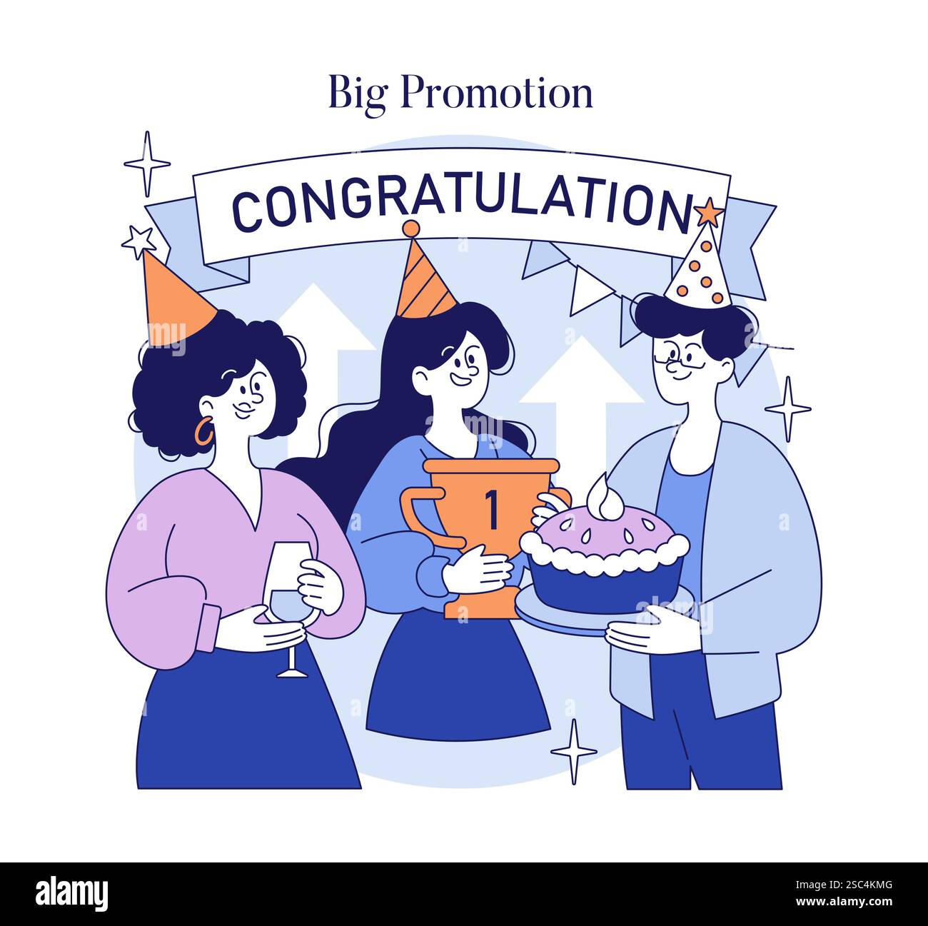 Celebration concept. Colleagues enjoying a promotion party with a ...