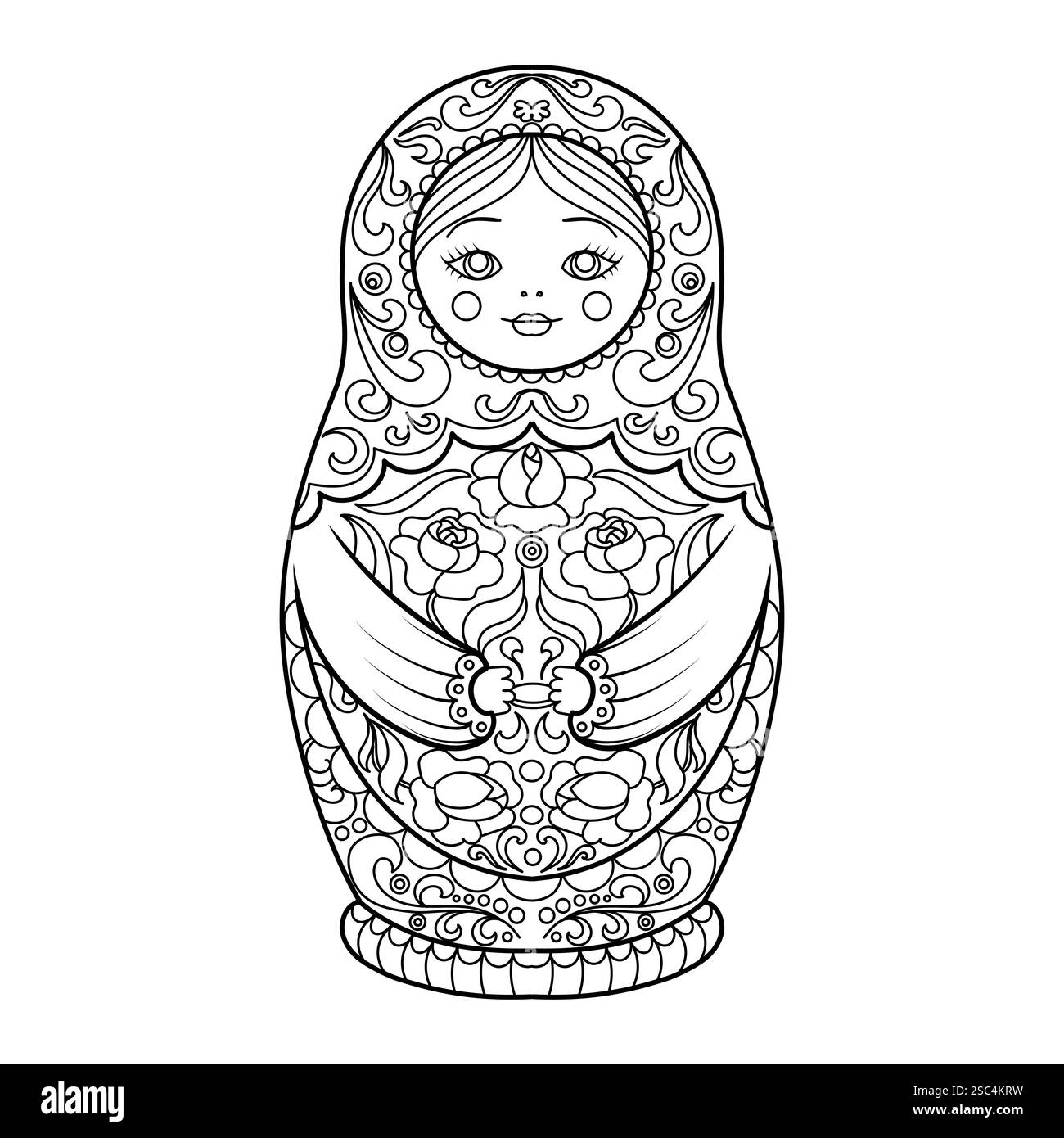 Matryoshka coloring book for adults vector Stock Vector Image & Art - Alamy