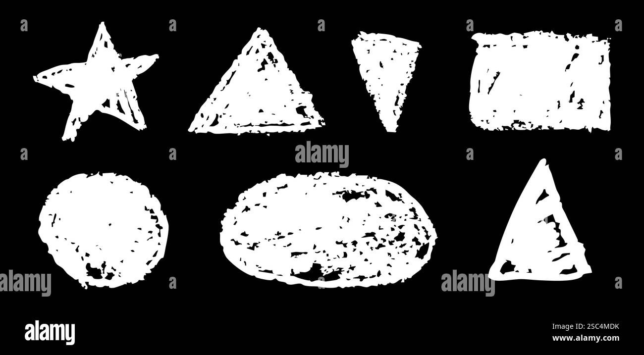 Set of basic geometric shapes. Circle, star, rectangle, triangle and ...