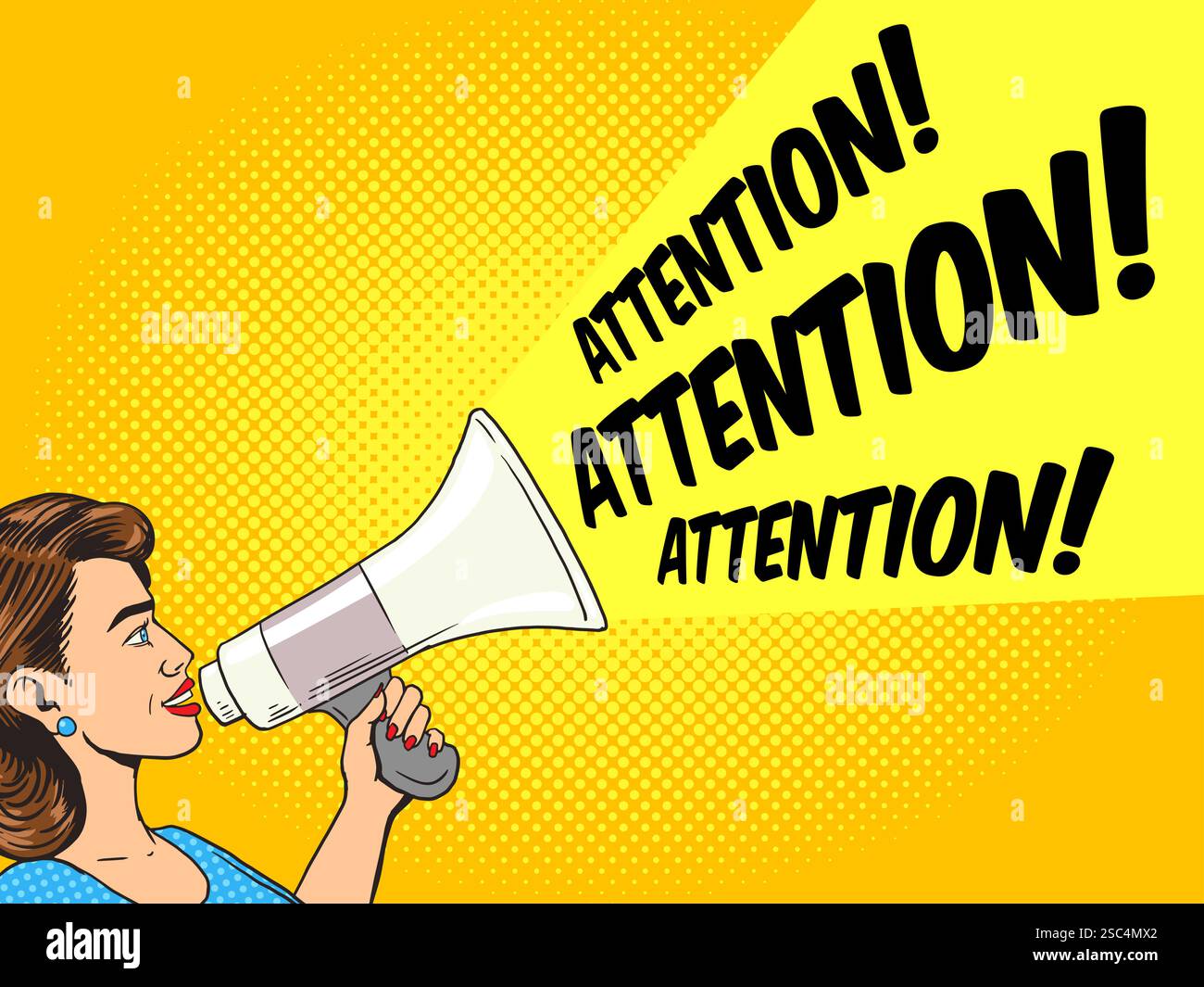 Woman megaphone retro hi-res stock photography and images - Alamy