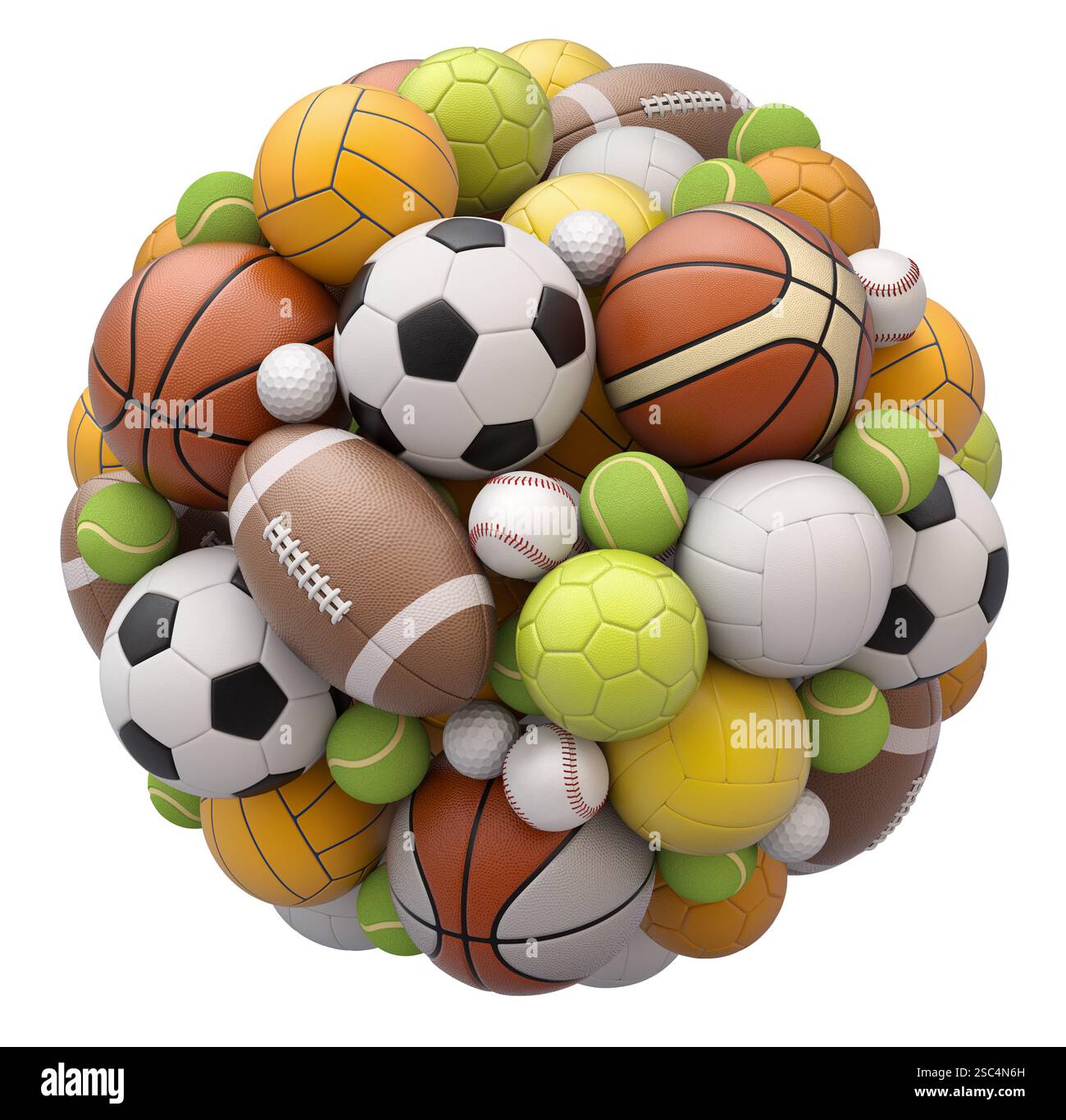 Sport balls isolated on white background Stock Photo - Alamy