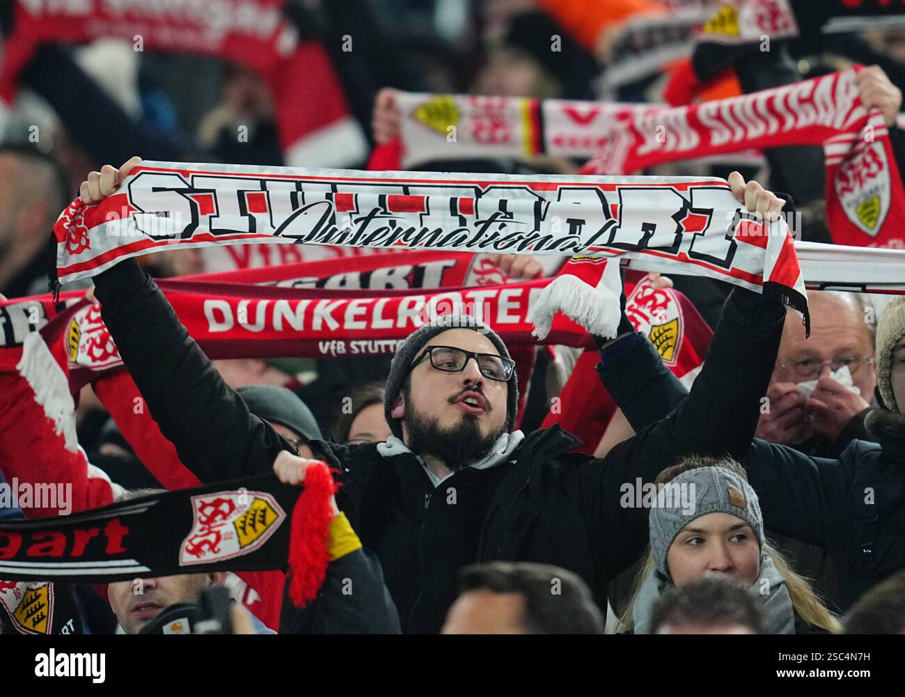 MHP Arena, Stuttgart, Germany. 04th Feb, 2025. VfB Stuttgart fans ...