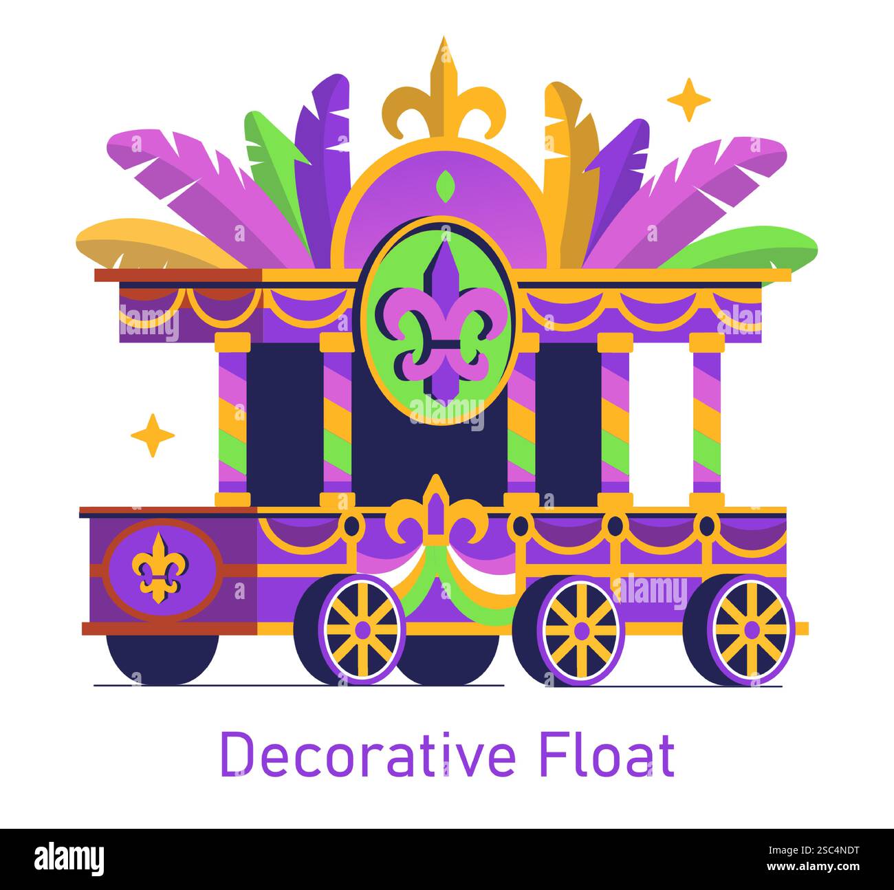 Mardi Gras float concept. A colorful, decorative float adorned with ...