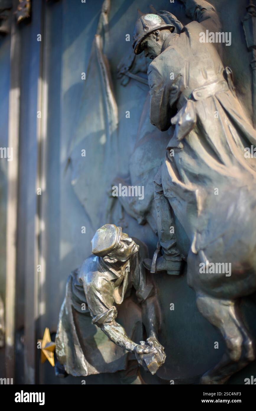 Detail of bronze doors at the National Monument at Vitkov hill in ...