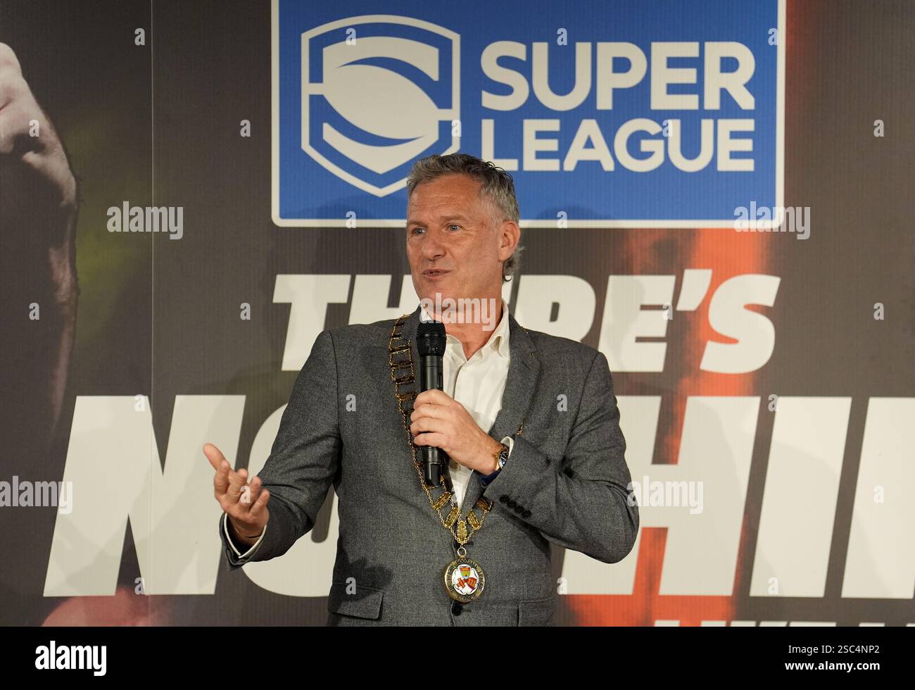 New RFL President Adam Hills at the Co-op Live arena, Manchester ...
