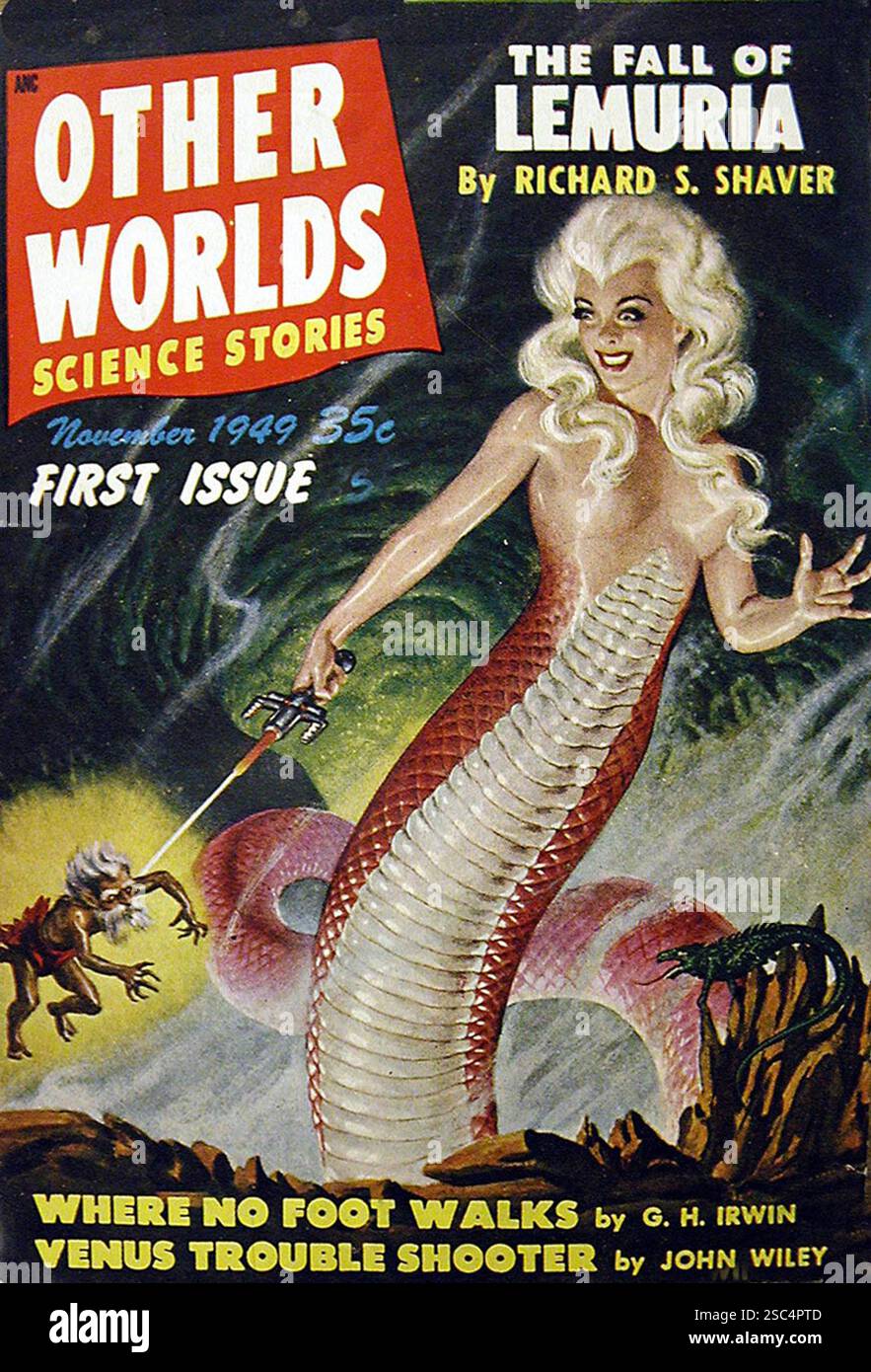 A lamia-like creature on the cover of Other Worlds, November 1949 ...