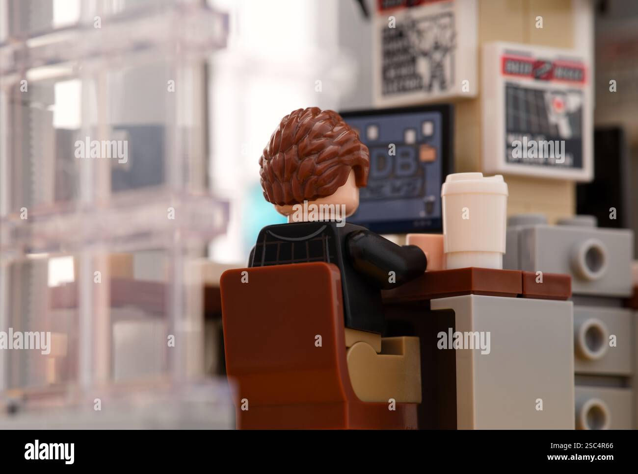 Tambov, Russian Federation - January 06, 2025 Lego office worker ...