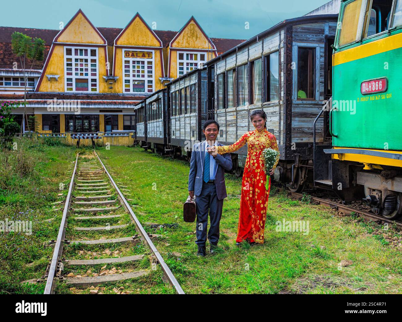 DALAT, VIETNAM - NOV 26, 2014. Ancient station is famous place, history ...